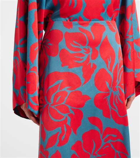 Floral Pencil Skirt In Red Dries Van Noten Mytheresa