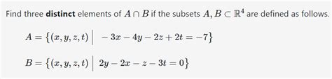 Solved Find Three Distinct Elements Of AB If The Subsets Chegg Com