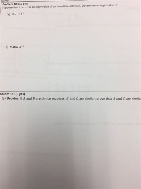 Solved Suppose That Lambda 3 Is An Eigenvalue Of An