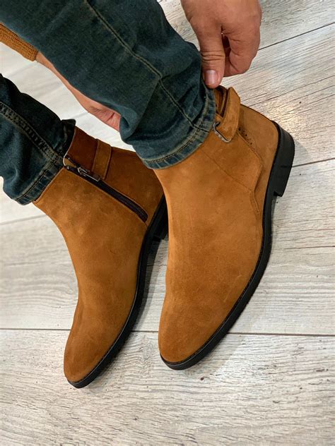 Mens Chelsea Boots Suede Tan Chelsea Boots Men Chelsea Boots
