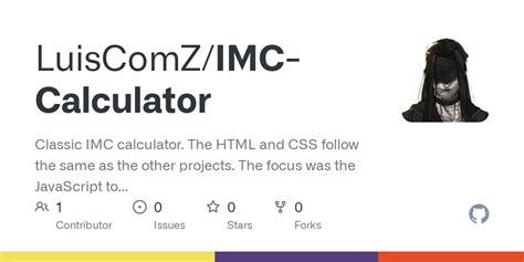 GitHub LuisComZ IMC Calculator Classic IMC Calculator The HTML And CSS Follow The Same As