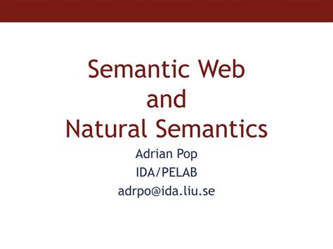 Ppt Semantic Web And Natural Semantics Powerpoint Presentation Free Download Id 9120110