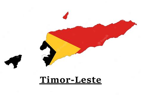 Premium Vector Timor Leste National Flag Map Design Illustration Of