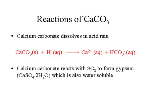 Reactions Of Caco3