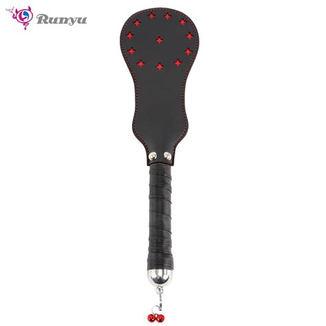Erotic Toys Pu Leather Floggers And Whips Bdsm Spanking Paddle With Bells For Bdsm Fetish