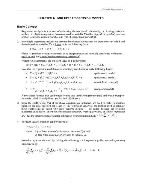 41 Multiple Regression Models Pdf Regression Analysis Errors And