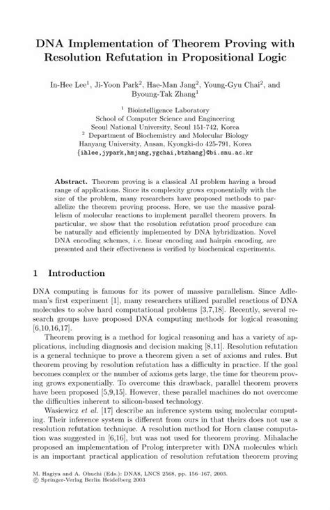 Pdf Dna Implementation Of Theorem Proving With Resolution