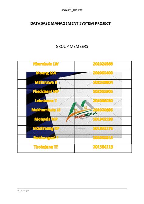 Scoa031 Database Management System Project Database Management System