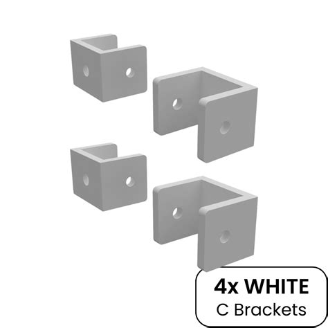 Barr Brackets C Type White 4pack Diy Fencing Supply Adelaide
