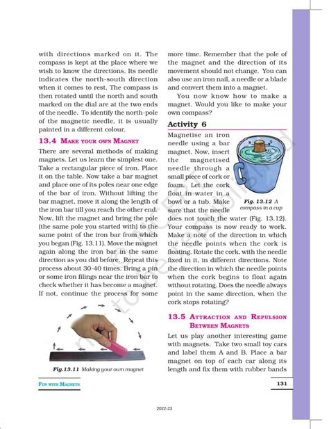 Ncert Book For Class 6 Science Chapter 13 Fun With Magnets Indcareer Schools