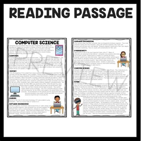 Computer Science Informational Reading Comprehension Worksheet Stem Careers
