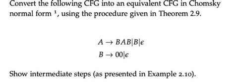 Solved Convert The Following CFG Into An Equivalent CFG In Chegg Com