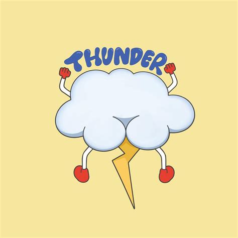 Thunder Weather Sticker Cute Illustration 50465547 Vector Art At Vecteezy