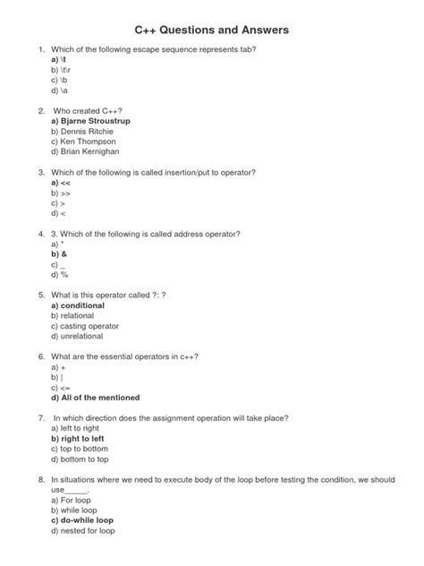 C Qanda Pdf C Object Computer Science