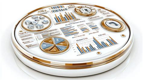 Circular Data Visualization Dashboard With Gold Accents Generative Ai