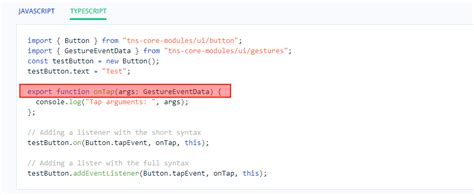 Documentation Error Button Tap Event Handler Argument Type · Issue 6794 · Nativescript