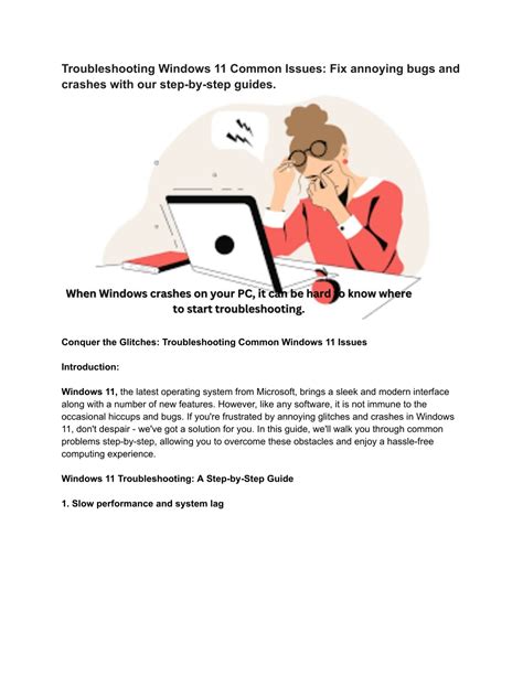 Ppt Troubleshooting Windows 11 Common Issues Fix Annoying Bugs And Crashes With Our Step By