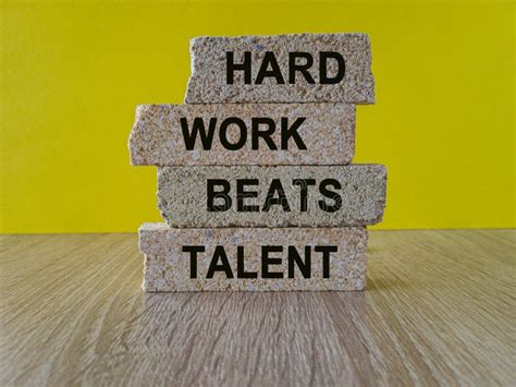 Hard Work Beats Talent Symbol Concept Words Hard Work Beats Talent On Brick Block Beautiful