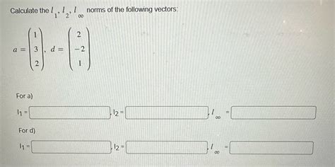 Answered Calculate The 11 Norms Of The Bartleby