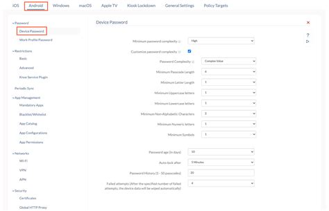 Password Policy For Android Devices Hexnode Help Center