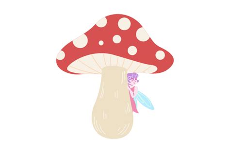 Fairy Hiding Behind Mushroom Svg Cut File By Creative Fabrica Crafts · Creative Fabrica