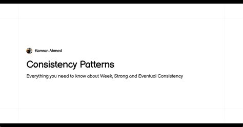 Consistency Patterns Roadmapsh