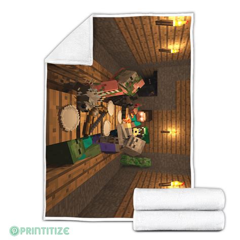 Minecraft Steves Workshop Blanket Hot Sale 2025