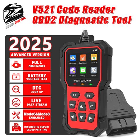 V521 Car OBD2 Scanner Fault Code Clearing Engine DTC Inspection Data Print OBD ELM327 Code