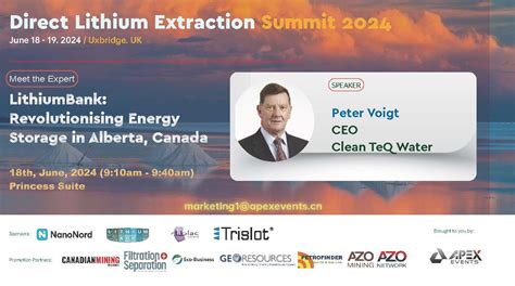 Cnq Presenting At Direct Lithium Extraction Summit 2024 Clean Teq Water