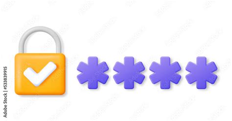 3d Password Field With Padlock Isolated Render Hidden Password Symbol
