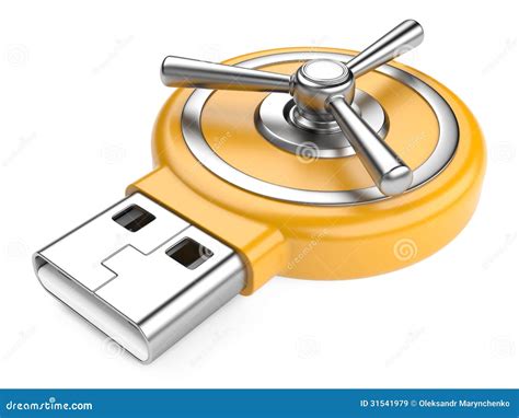 USB Flash Drive And Combination Lock Stock Illustration Illustration Of Data Flash