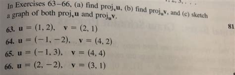 Solved In Exercises A Find Proj U B Find Proj V Chegg Com