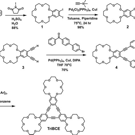 Synthesis Of Trimeric Macrocycle With Triscrown Ether Tribce Download Scientific Diagram