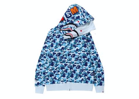 Bape Abc Camo Double Shark Full Zip Hoodie Fw23 Blue Mens Fw23 Us