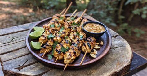 Satay Chicken Skewers Easy Make Ahead Camping Perfection