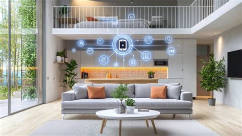 Explore The Future Of Smart Homes With Iot Integration In Your Living Room Environment Stock