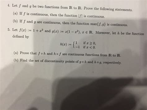 Solved Let F And G Be Two Functions From R To R Prove The Chegg