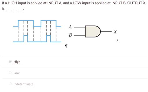 Solved If A High Input Is Applied At Input A And A Low