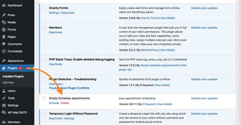 uninstalling the plugin simply schedule appointments