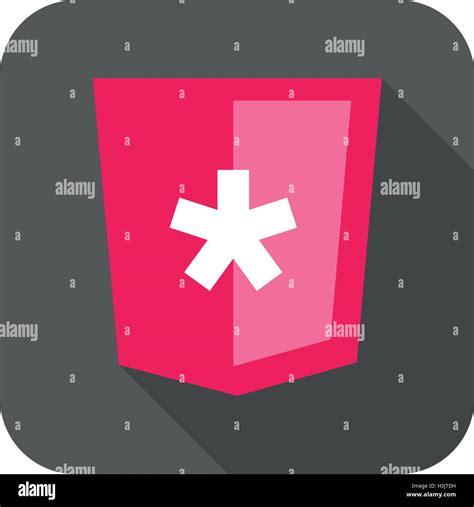 Vector Web Development Shield Sign Html5 Javascript Star Symbol Icon On
