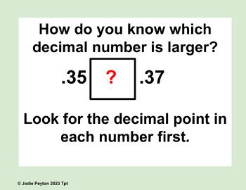 Step By Step Which Decimal Is Greater Quick Lesson Slides Tpt