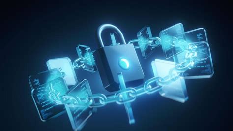 Futuristic Visualization Of Blockchain Security Showing A Glowing