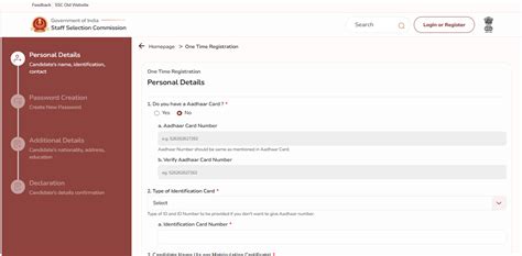 SSC One Time Registration OTR Online Form 2024 At Ssc Gov In