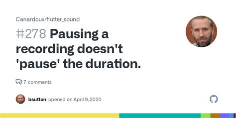 Pausing A Recording Doesnt Pause The Duration · Issue 278 · Canardouxfluttersound · Github