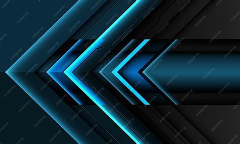 Premium Vector Abstract Blue Metallic Arrow Black Line Cyber Direction Design Modern