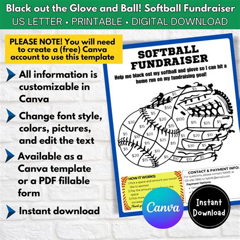Softball Fundraiser Template Color My Softball Fundraiser Flyer Team