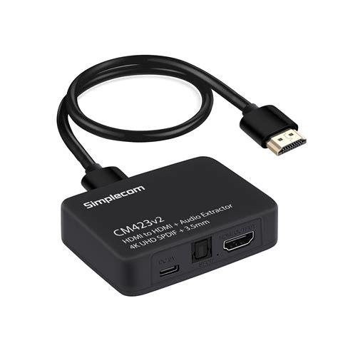Simplecom CM423v2 HDMI Audio Extractor 4K HDMI to HDMI and Optical ...