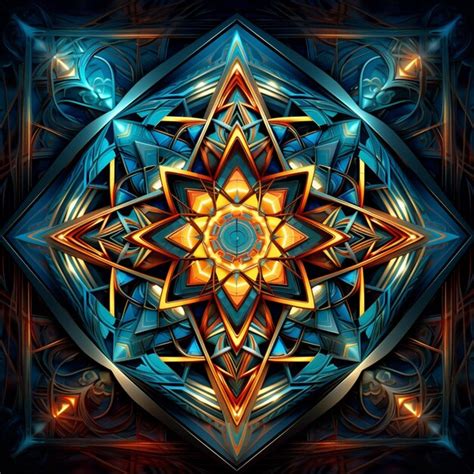 Premium Ai Image Kaleidoscopic Geometric Pattern