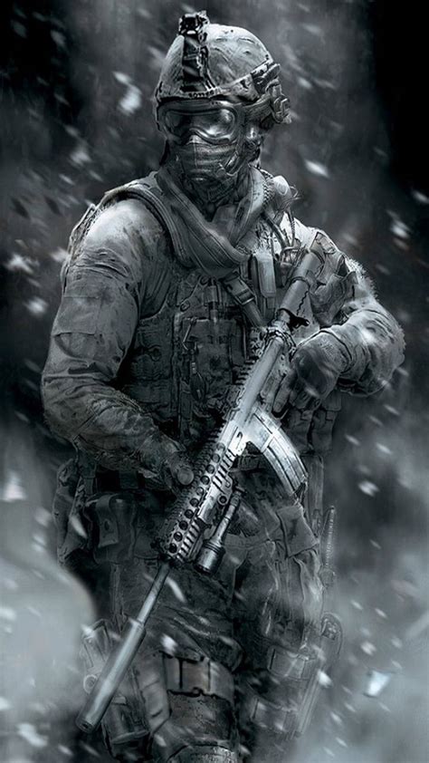 Download Cool Call Of Duty Modern Warfare Iphone Soldier In Winter Snow