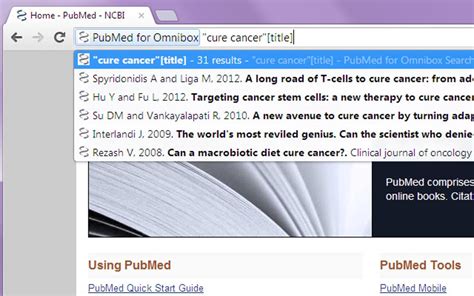 PubMed for Omnibox para Google Chrome Extensión Descargar